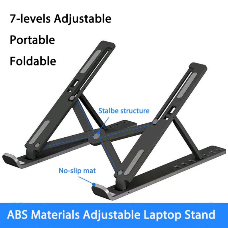 laptop Stand Portable Hands Free ABS Adjustable Foldable Laptop Desk ...