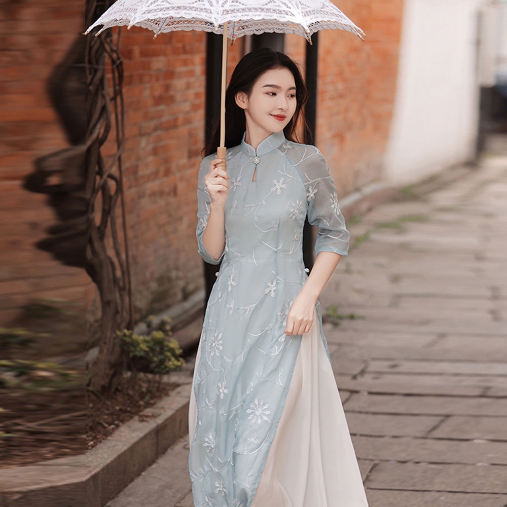 Improved Version Young Elegant Retro Chinese Style Ao Dai Cheongsam ...