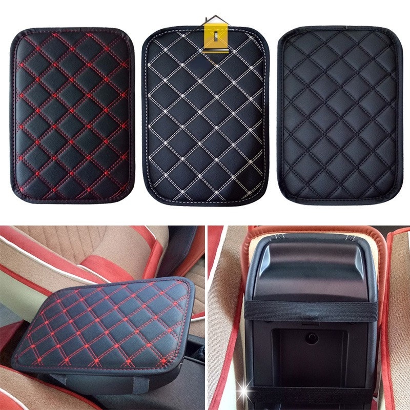 Universal Leather Car Armrest Pad Covers Center Console Auto Seat Box ...