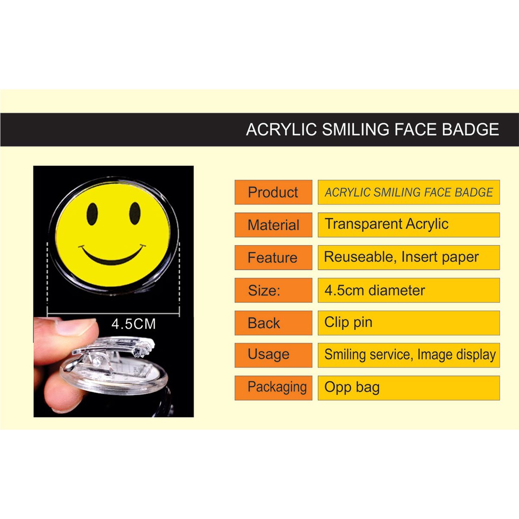 Smile Face Badge, ID Badge (10pcs/Bag) | Shopee Philippines
