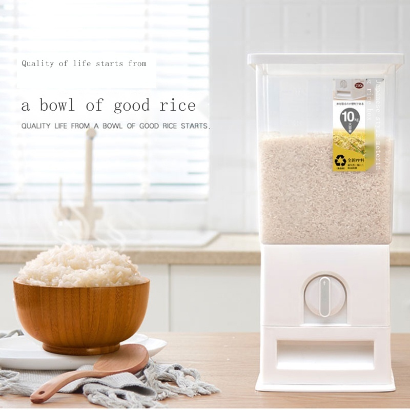 Japanese-style metering plastic rice bucket household rice storage box ...