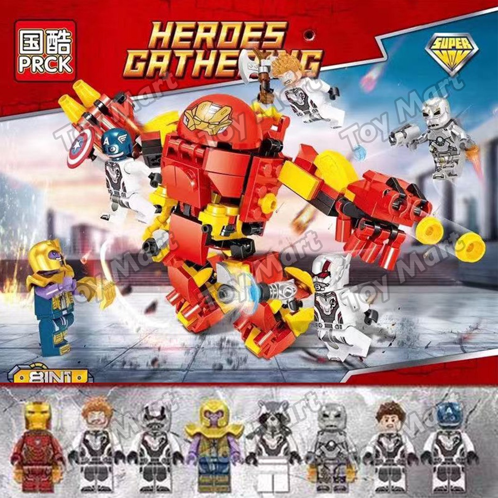 Hero Assemble 8 in 1 Famous Blocks Minifigure Building Blocks Assemble ...