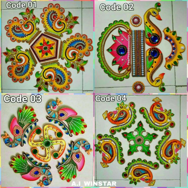 Beautiful & Amazing Design Of Handmade MDF Wooden Rangoli/Kolam ...