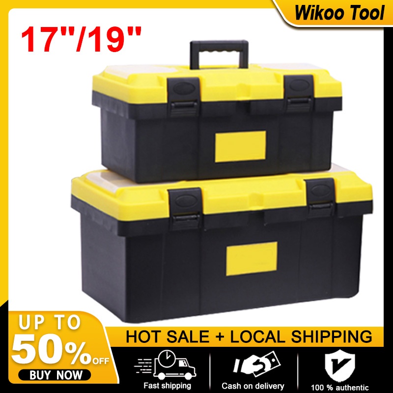 Portable Toolbox Plastic Tool Box 17"/19" Portable Storage Box Hardware ...