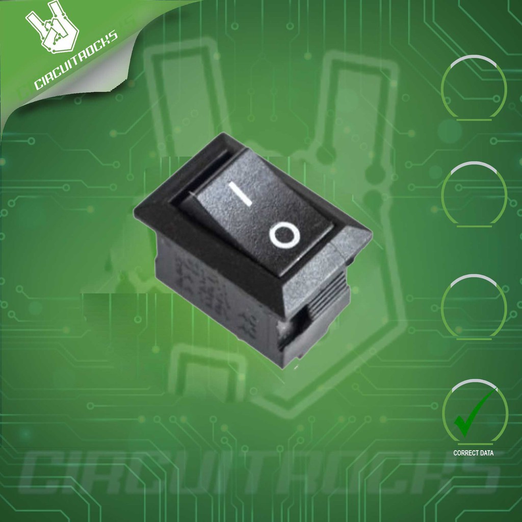 Circuitrocks Switch Rocker 2-Pin 117S 250V Panel Mounted Snap-In 3PCS ...