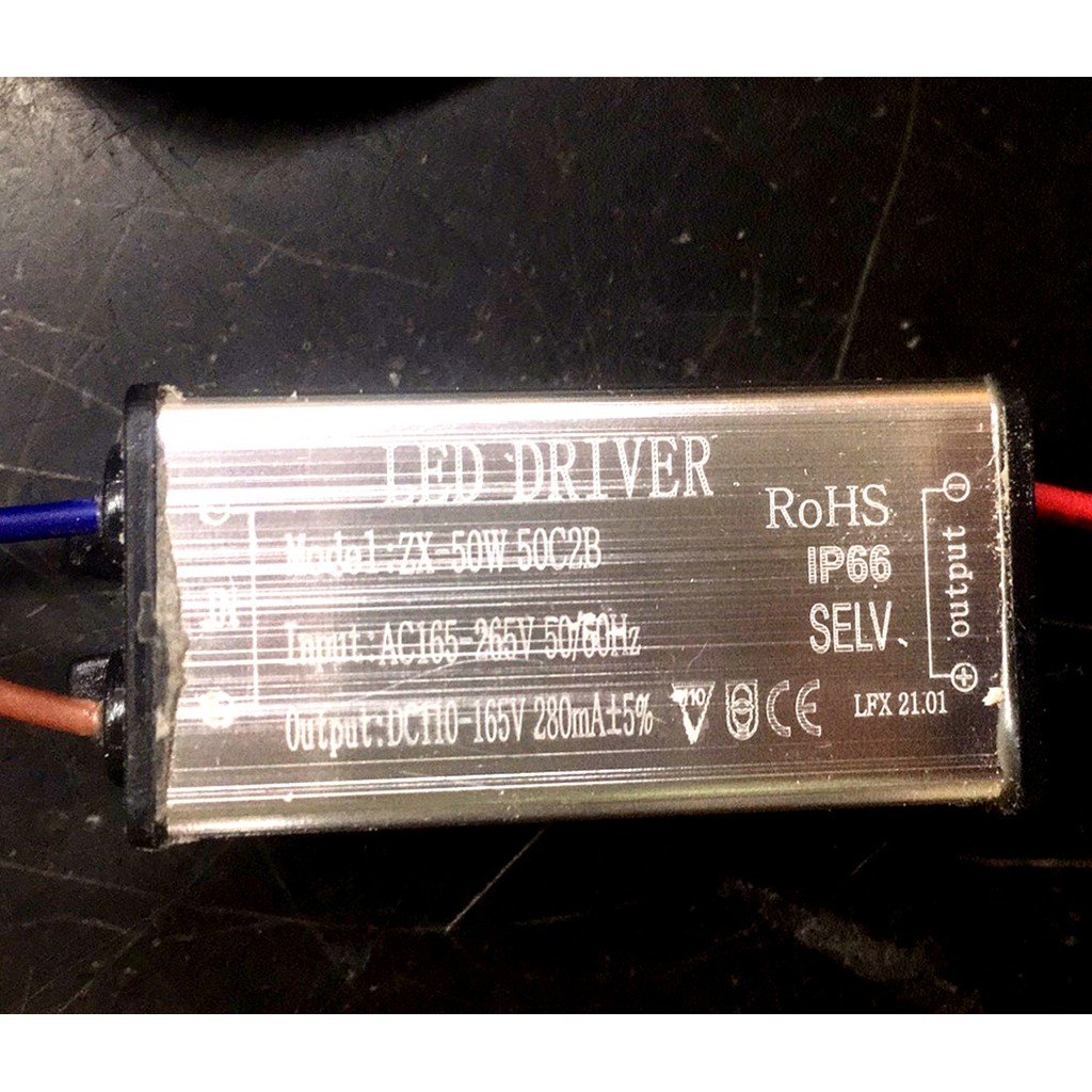 LED Driver 50W 36W-50W Input AC 165-265V Output DC 110V-165V 280mA ...