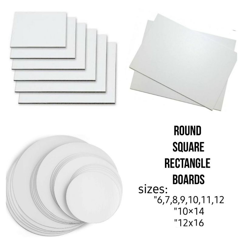 Cake Board (10 PIECES) Laminated White/Round/Square/Rectangle ...