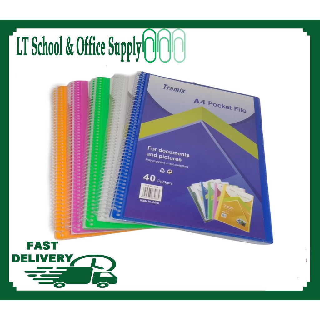 40 Pockets Tramix Refillable Clear Book For Documents and Picture ...