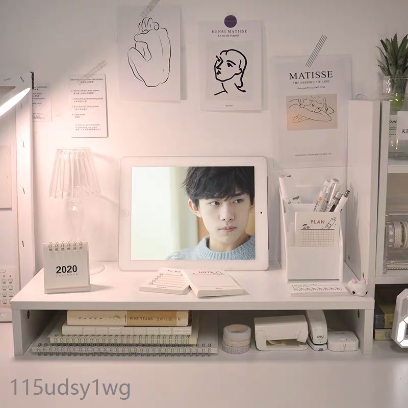 Korean Ins Computer Rack Keyboard Wooden Organizer Storage Stand ...