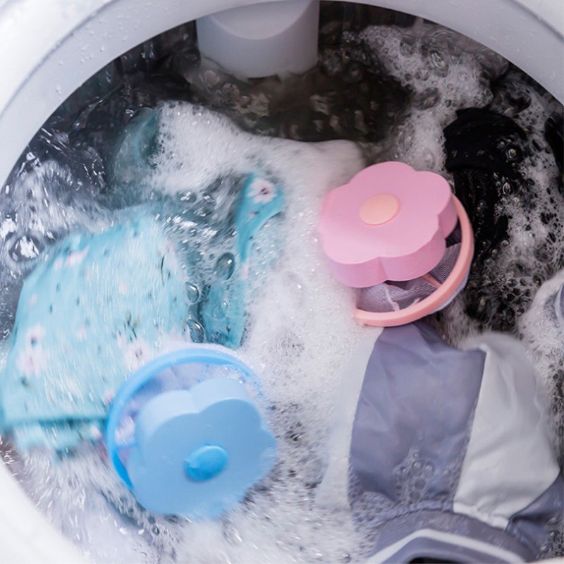 Flower Shape Washing Machine Hair Removal Laundry Ball Floating Clean ...