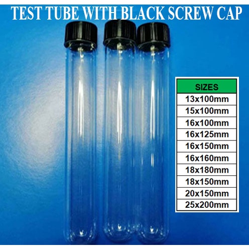 Test tube (SET 0F 4pieces) with black screw cap | Shopee Philippines