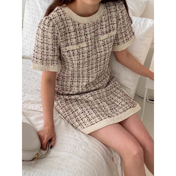 baao Korean Tweeds Dress | Shopee Philippines