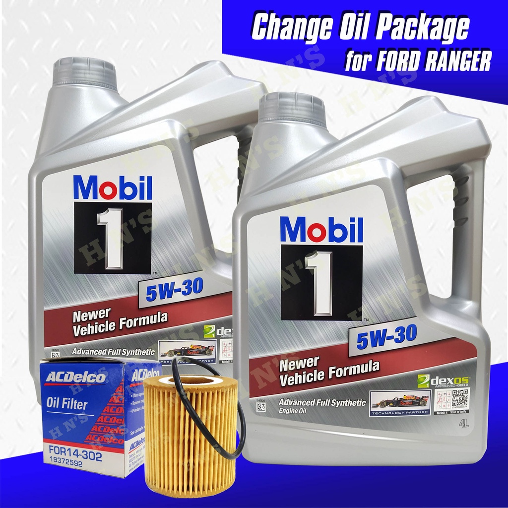 Mobil 1 5W-30 Fully Synthetic A5/B5 Oil Change Package for Ford Ranger ...