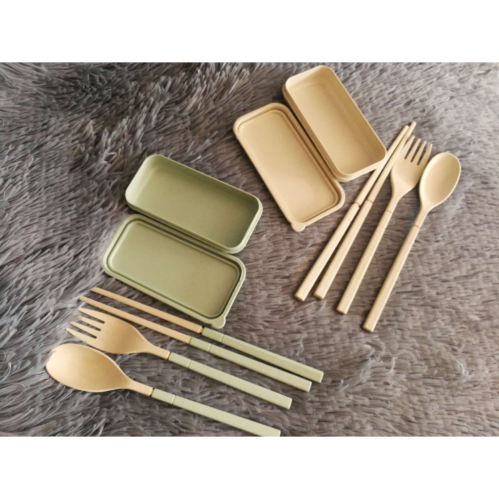 Spoon Fork Chopstick Cutlery Set with BoX | Shopee Philippines