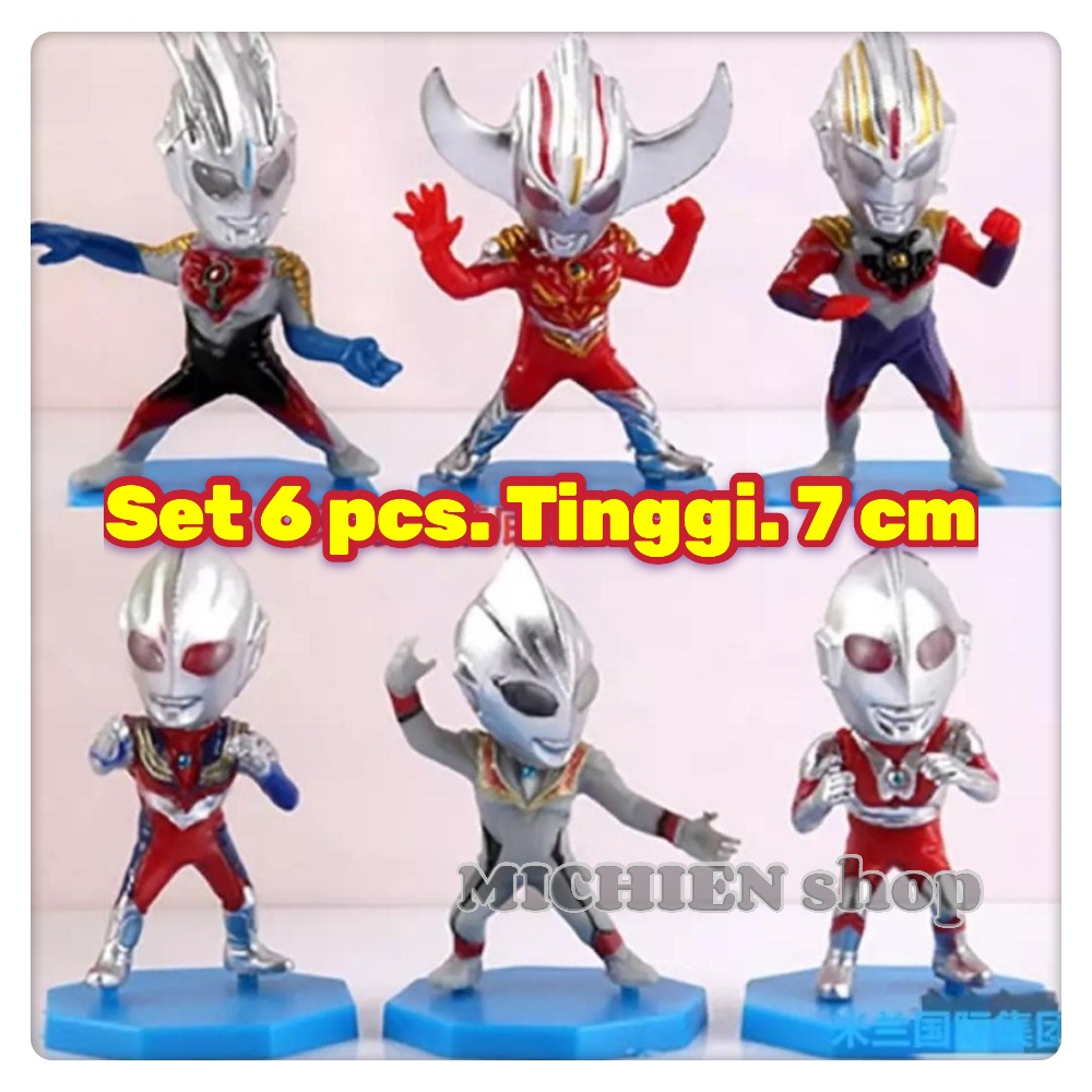 Ultraman Action Figure Toy Set Of 6pcs Cake Topper Cake Topper | Shopee ...