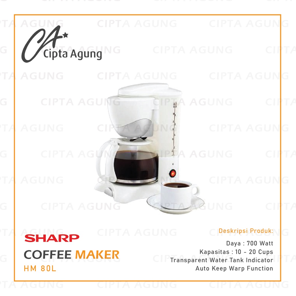 MESIN COFFEE MAKER SHARP HM-80L-W HM 80L AUTO KEEP WARM COFFEE MACHINE ...