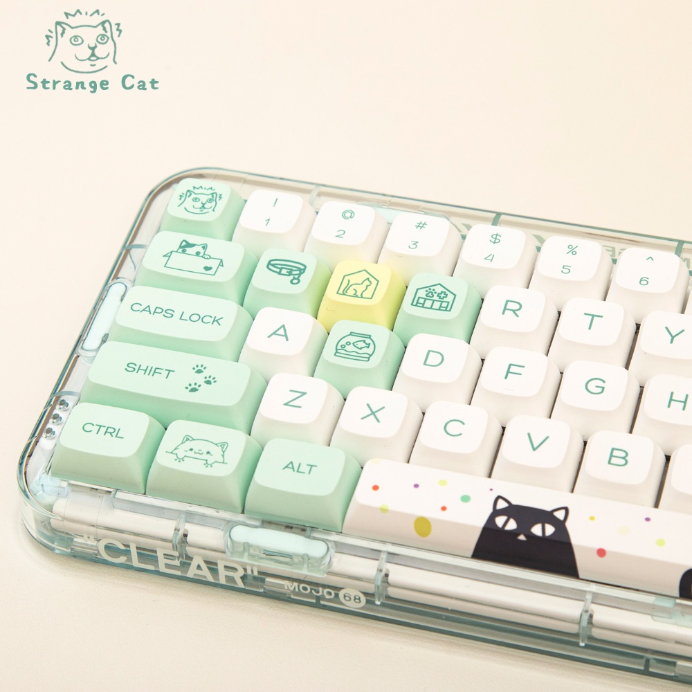 Strange Cat Keycaps XDA Profiles 131Keys PBT Dye-Sublimation Compatible ...