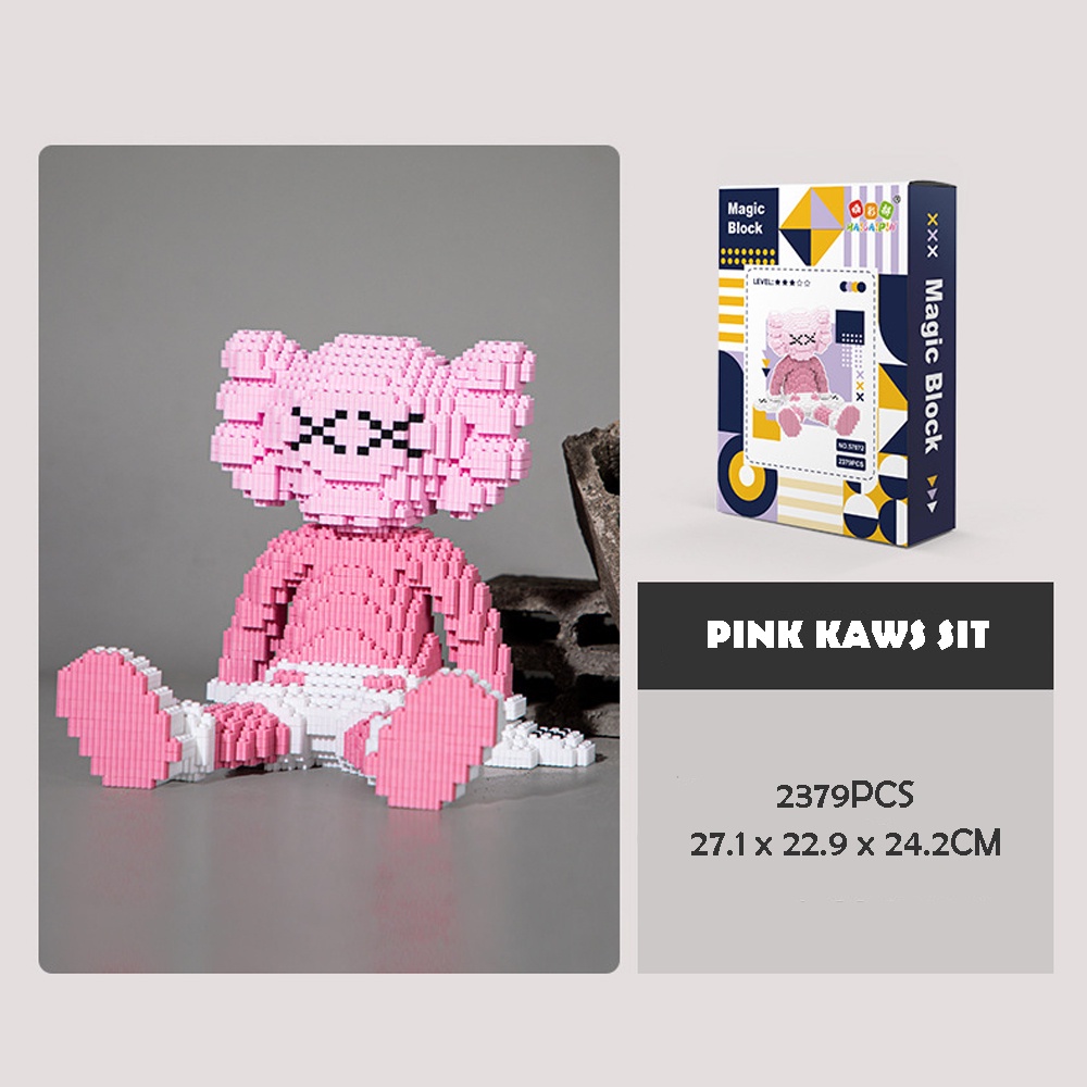 KAWS x Bearbricks Pinocchio The Smurfs Building Blocks Toys Nano Bricks ...