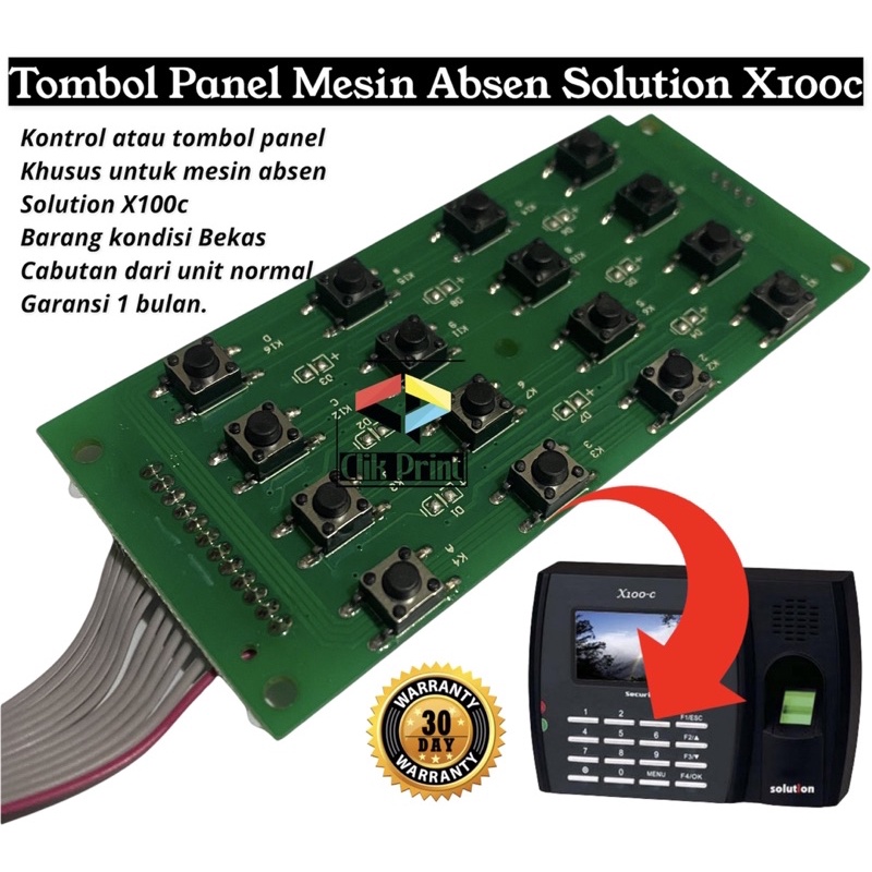 TOMBOL MESIN Panel Button, Solution X100c Attendance Machine Panel ...