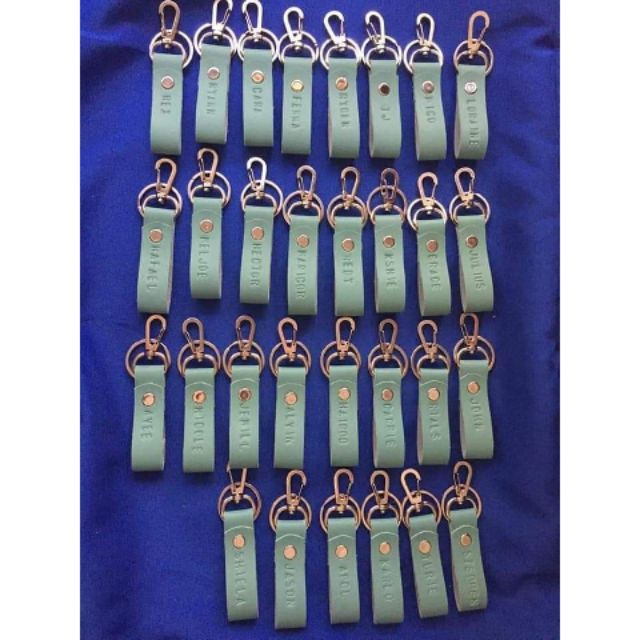 Personalized Leather keychain with keyring and hook, | Shopee Philippines
