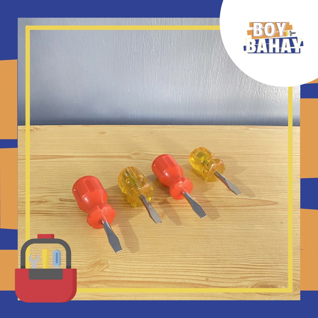 Generic Short Stubbed Flathead Screwdriver/Stubby Screwdriver (Yellow ...