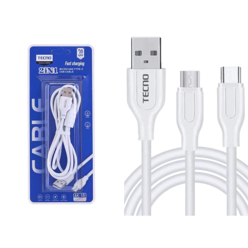 techno 2in1 usb fast charging cable micro/type-c | Shopee Philippines