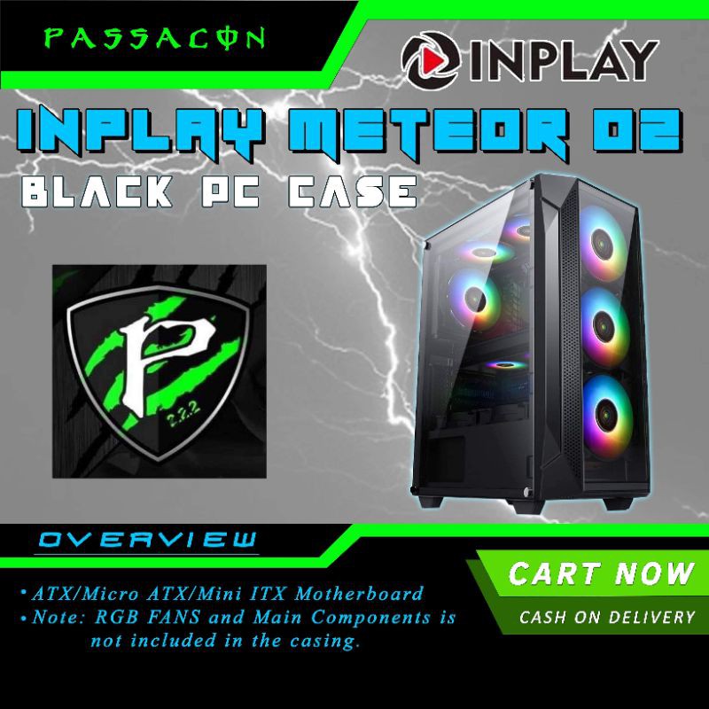 InPlay Meteor 02 Black Gaming PC Case | Shopee Philippines