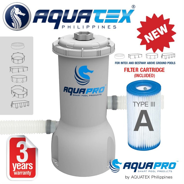 AQUAPRO Pool Filter Pump 1000 gph for Bestway and Intex pools | Shopee ...