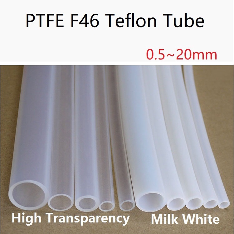 1M ID 0.5~20mm PTFE Tube F46 Teflon Tube Multiple Specifications Pipe Milk White And Clear Hose ...