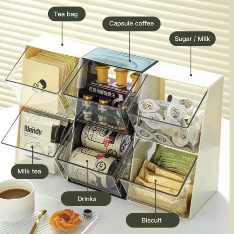 Coffee Capsule Storage Box Acrylic Tea Bag Storage Organizer Rack ...