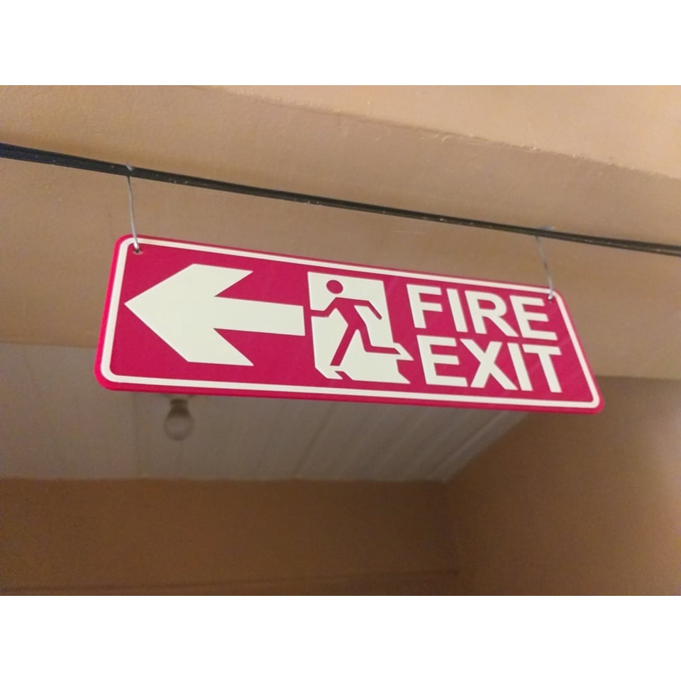 Photo Luminous Fire Exit Arrow Signs- Double sided - Hang Type | Shopee ...