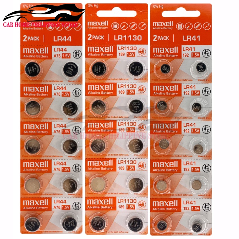 MAXELL LR44 (A76 /AG13) / LR41 (192 / AG3) / LR1130 (189 / AG10) ALKALINE BATTERY | Shopee ...