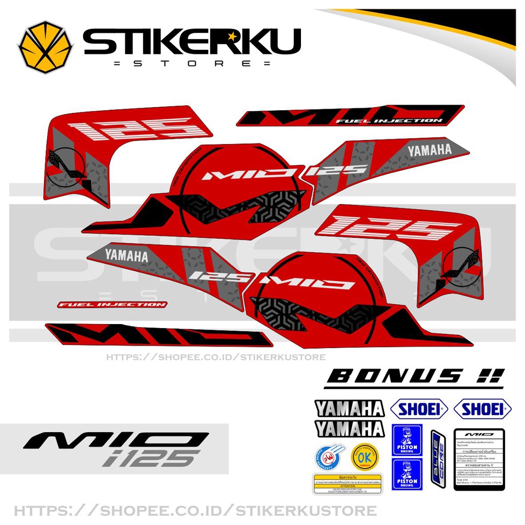Yamaha MIO I 125 STOCK DECAL/2015/2016/2017 /2018/2019/2020/STRIPING ...
