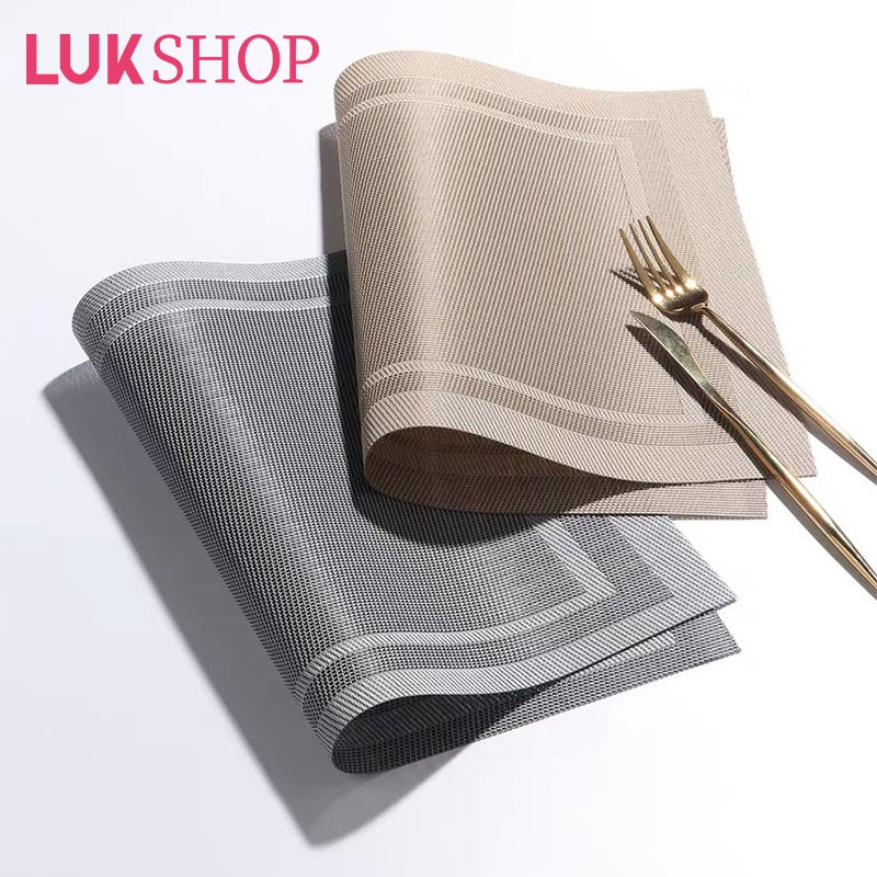 LUK Heat Resistant Material European Modern Style Woven Vinyl Placemat ...