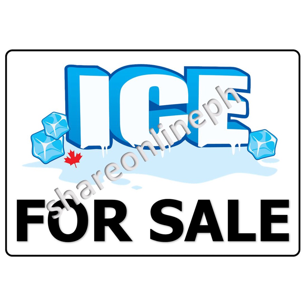 Ice For Sale Ice Cubes Signage Signboards Stickers Wall Design | Shopee ...