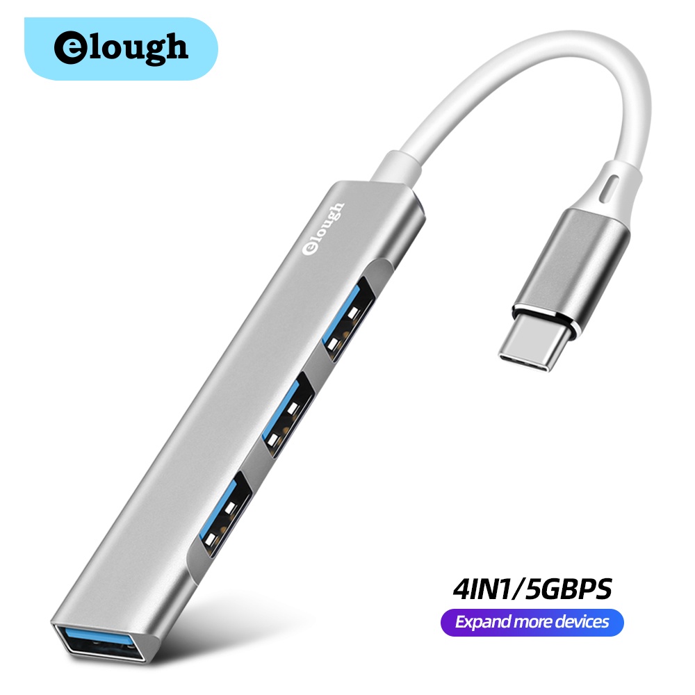 Elough Mini 4 in 1 Docking Station USB C to USB 3.0 2.0 Adapter ...