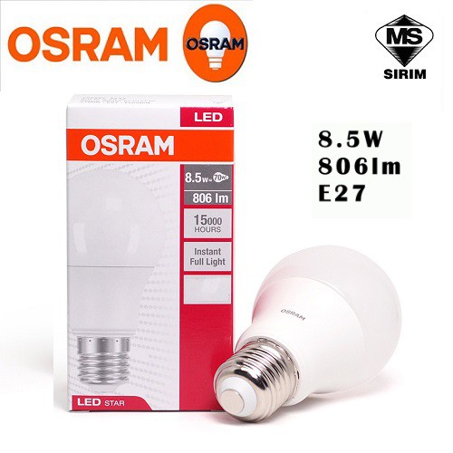 OSRAM 8.5W E27 LED Bulb Save Energy A60 LED Bulb Daylight | Shopee Philippines