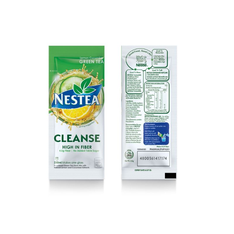 NESTEA CLEANSE HIGH IN FIBER Powdered Green Tea with Fiber 250ml - Pack ...