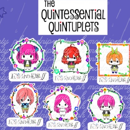 Aesthetic Matte Quintessential Quintuplets Sticker Waterproof Laminated ...