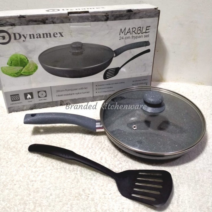 Dynamex Marble 24cm Non-Stick Fry Pan with Turner ( Suitable for ...