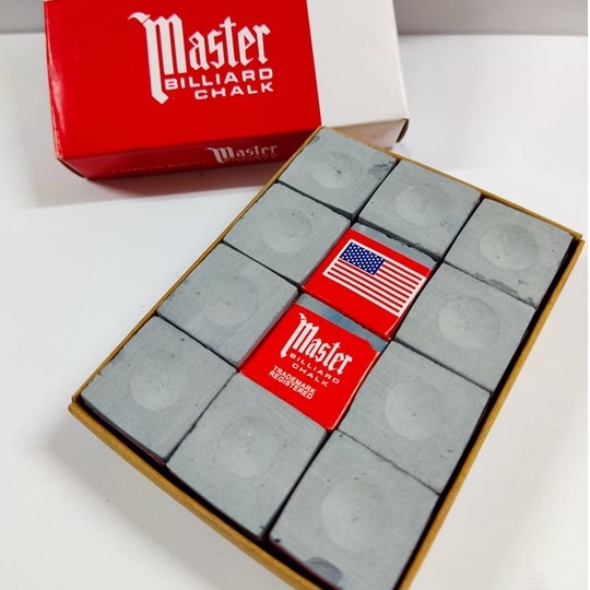 12PCS MASTER LIGHT GRAY BILLIARD CUE CHALK/TISA NG TAKO NG BILYARAN ...