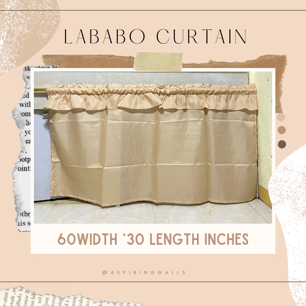 PLAIN DESIGN FOR KITCHEN OR LABABO CURTAIN | STANDARD SIZE | 60*30 ...