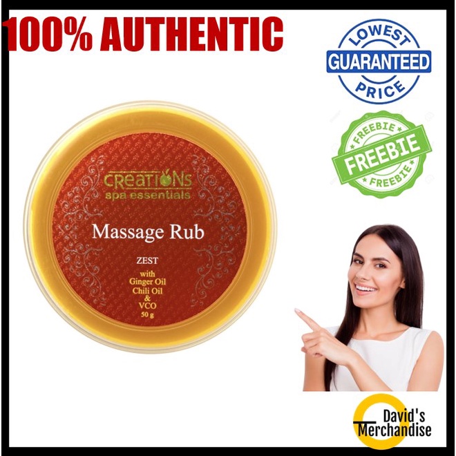 Authentic-Original Creations Spa Essentials Massage Rub Zest (50g ...