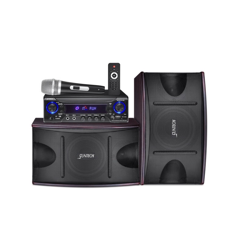 Suntech ST-2106 Amplifier and 6 inch speaker set with remote free 1pcs ...