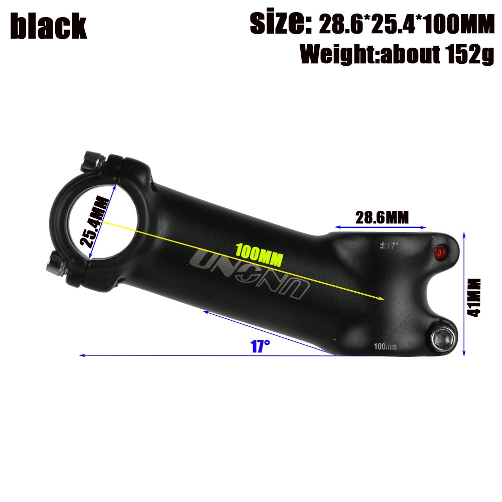 UNO Bike Stem Ultralight 7/17 Degree 28.6 25.4MM 70-120MM MTB Road Stem ...
