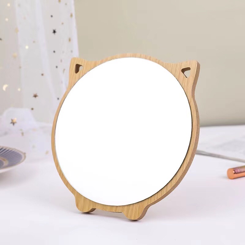 Meedo Aesthetic Portable Beauty Collapsible Wooden make up Mirror ...