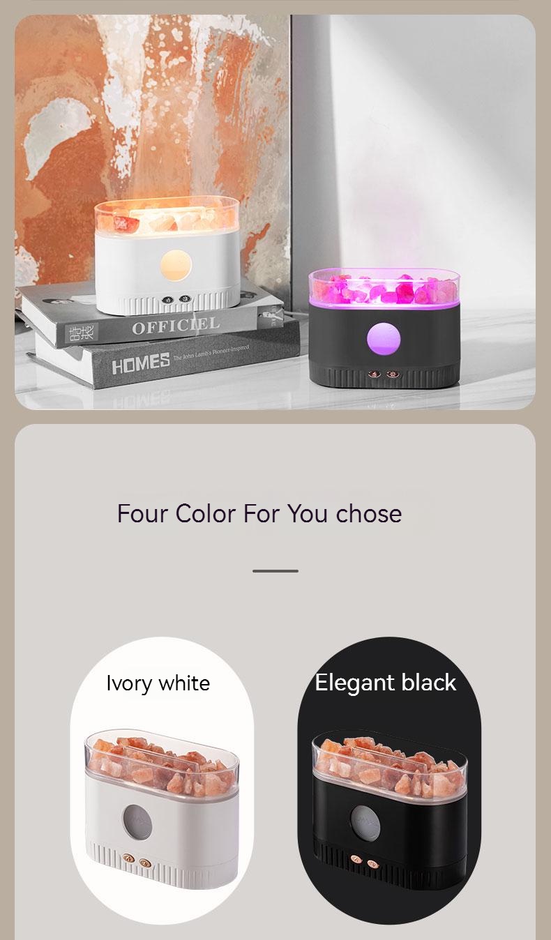 Flame Aroma Diffuser Essential Oil NEW Crystal Stone Volcanic Lamp ...