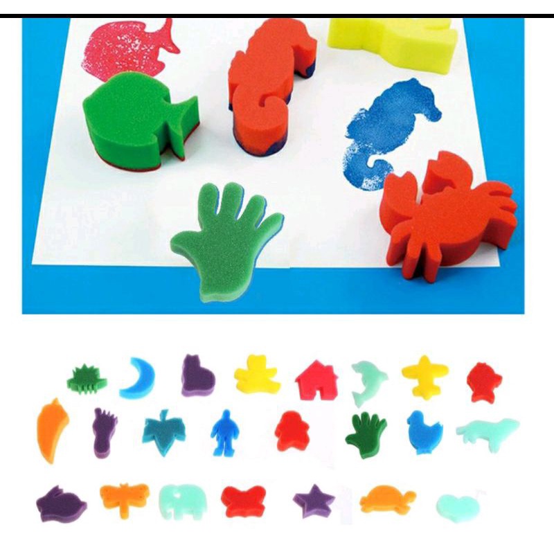 Sponge painting Tools Children's painting Sponge 24 Shapes (5 Models ...