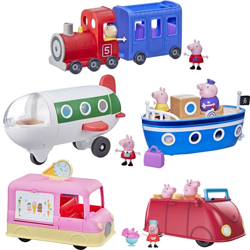 Peppa Pig Peppas Adventures Miss Rabbits Train Family Red Car Ice Cream ...