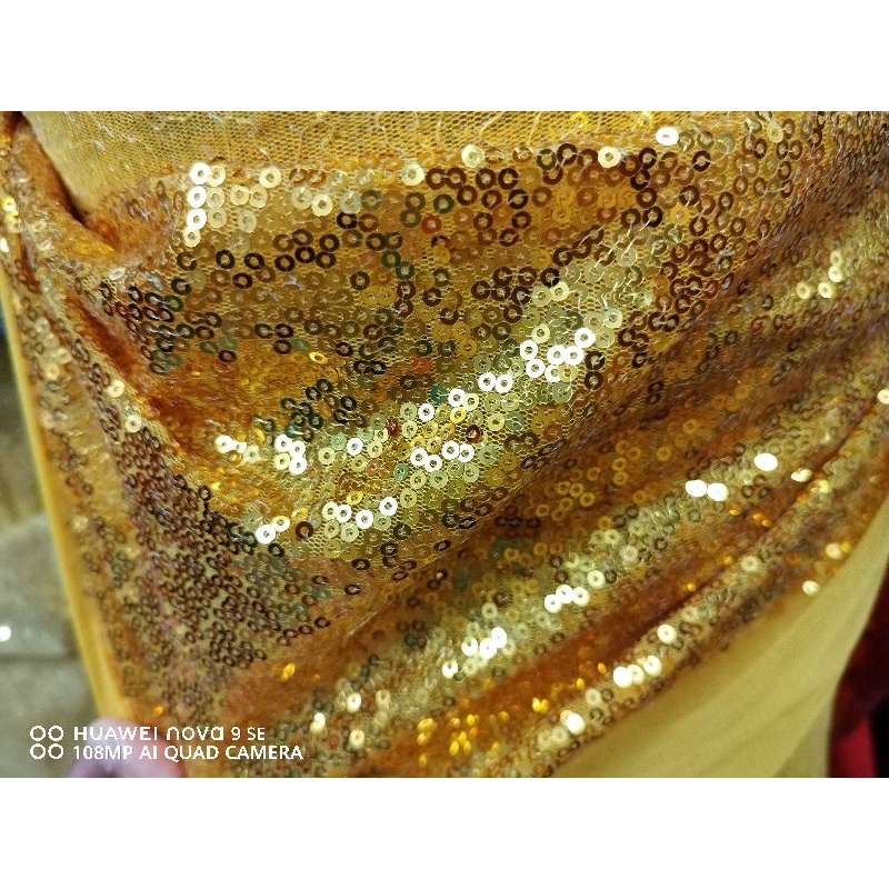 FULLY SEQUINS FABRICS Sold per yard. 55" to 60" Width For Gown | Shopee Philippines